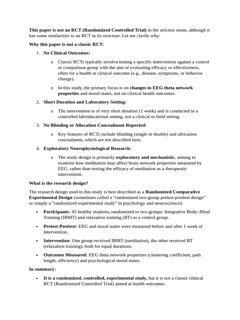 This Paper Is Not An RCT | PDF | Randomized Controlled Trial | Research ...