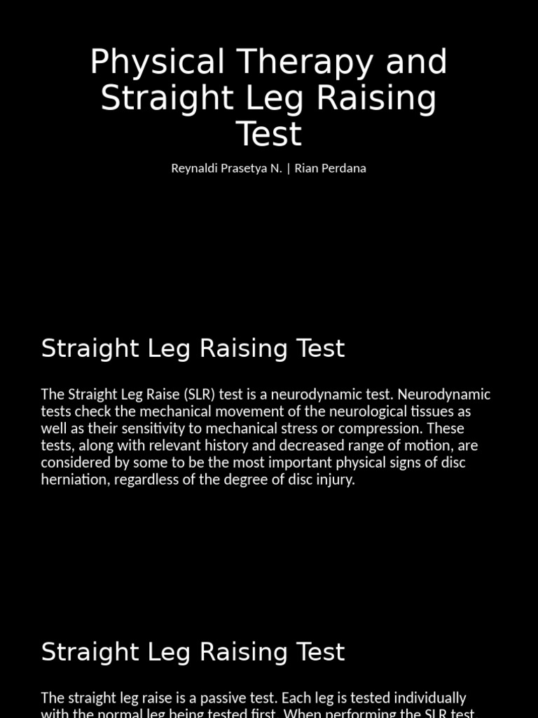 Straight Leg Raising Test | PDF | Anatomical Terms Of Motion | Hip