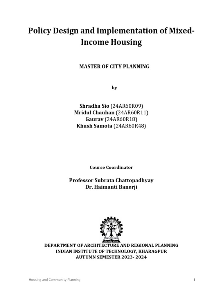Mixed-Income Housing Policy Insights | PDF | Social Exclusion ...