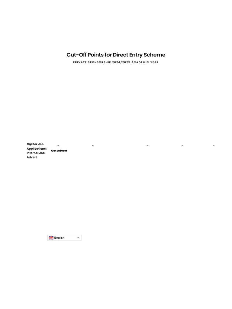 Cut-Off Points - The Official Kyambogo University Website | PDF