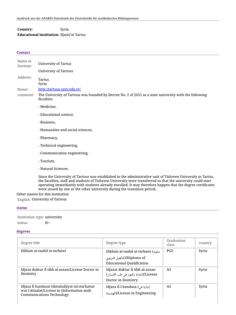 anabin | PDF | Qualifications | Vocational Education