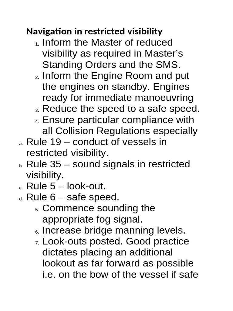 3 SM 148 BPG Navigation in Restricted Visibility | PDF