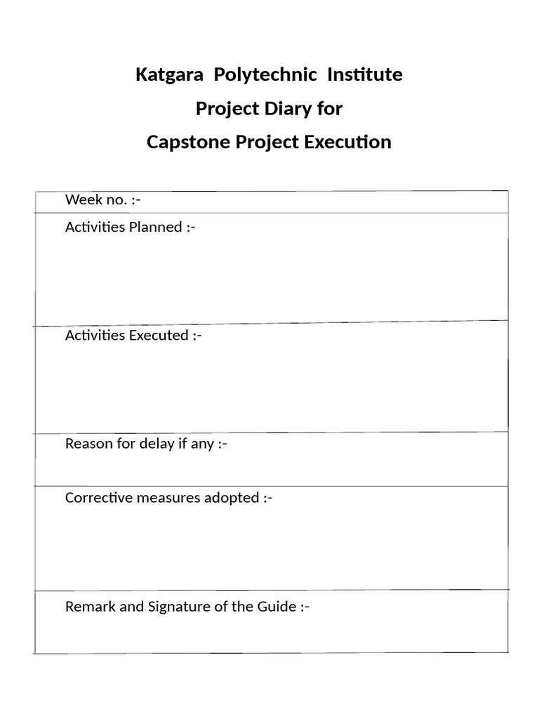 Cpe Project Diary Format | PDF