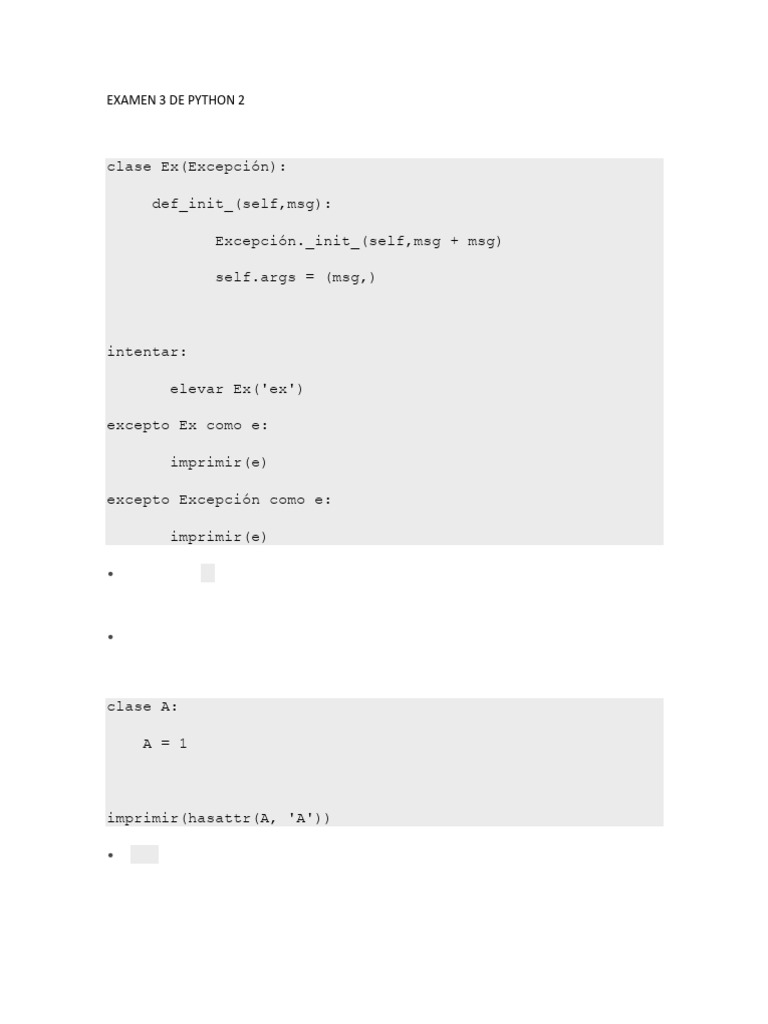 EXAMEN 3 DE PYTHON 2 | PDF | Programación de computadoras | Paradigmas ...