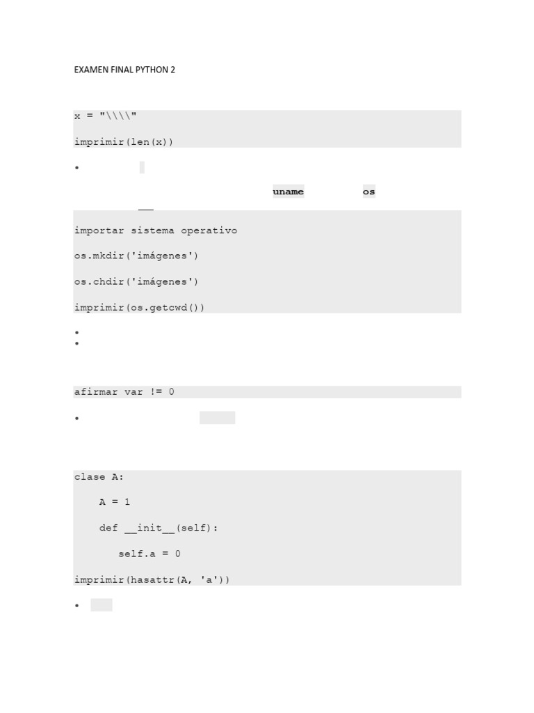 Examen Final Python 2 | PDF | Archivo de computadora | Python (lenguaje de programación)