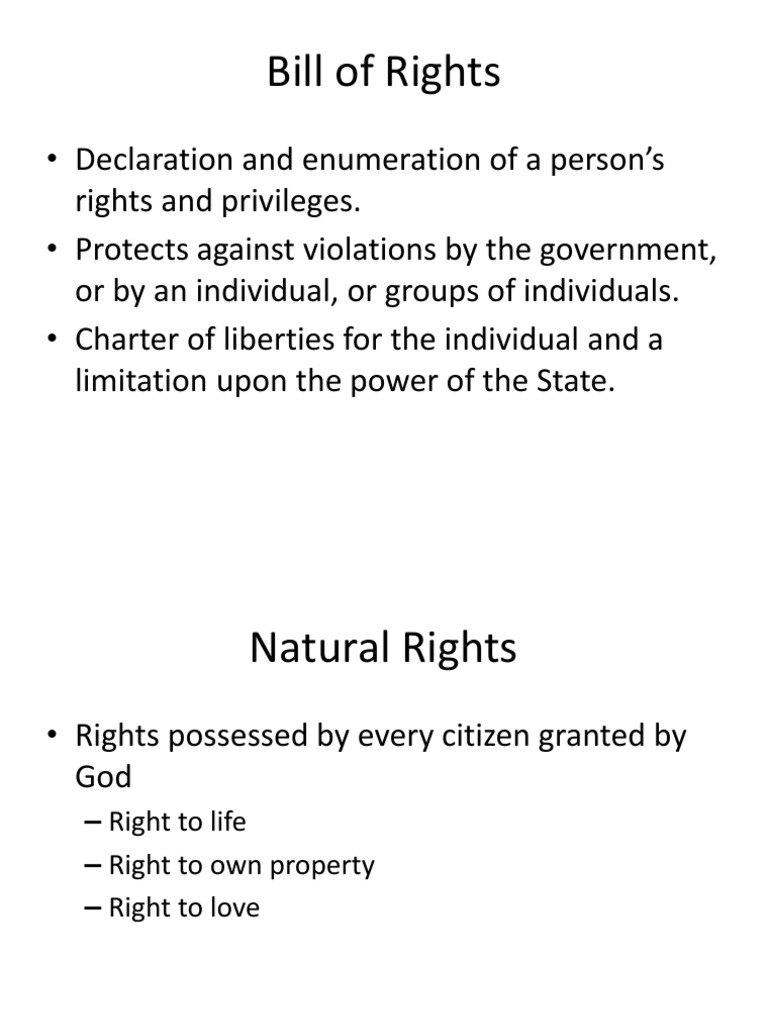 Bill of Rights | PDF | Natural And Legal Rights | Rights