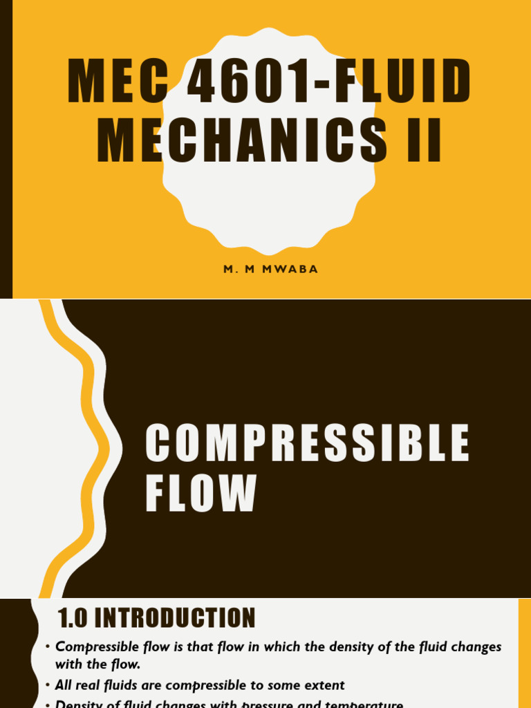 MEC 4601 - Compressible Flow | PDF | Fluid Dynamics | Mach Number