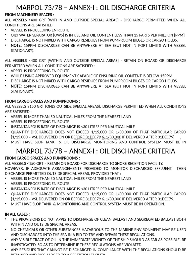 12.2.3 Oil DIscharge Criteria | PDF | Water And The Environment ...