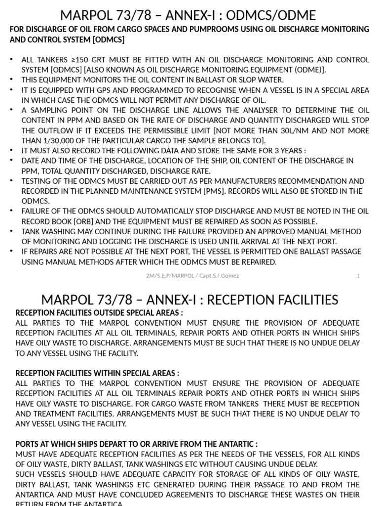 12.2 ODMCS, Reception, Slop | PDF | Oil Tanker | Ships