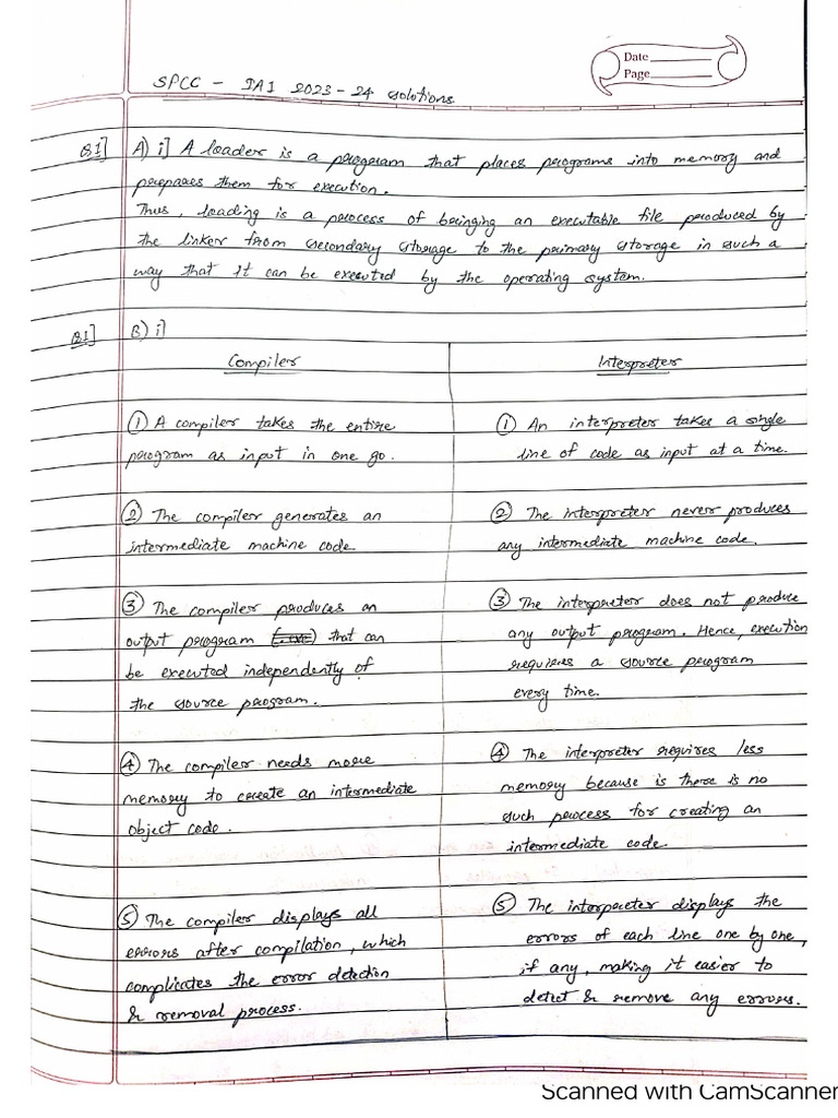 SPCC IA1 2023-24 Soln | PDF
