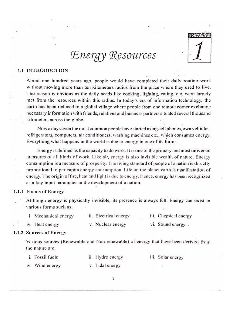 Energy Resources | PDF