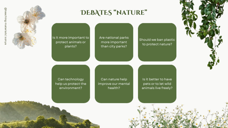 Nature Debates: Parks, Animals, and Tech | PDF