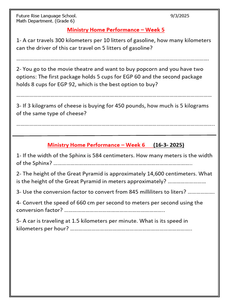 Ministry Sheet Week 5 & 6 (1) | PDF
