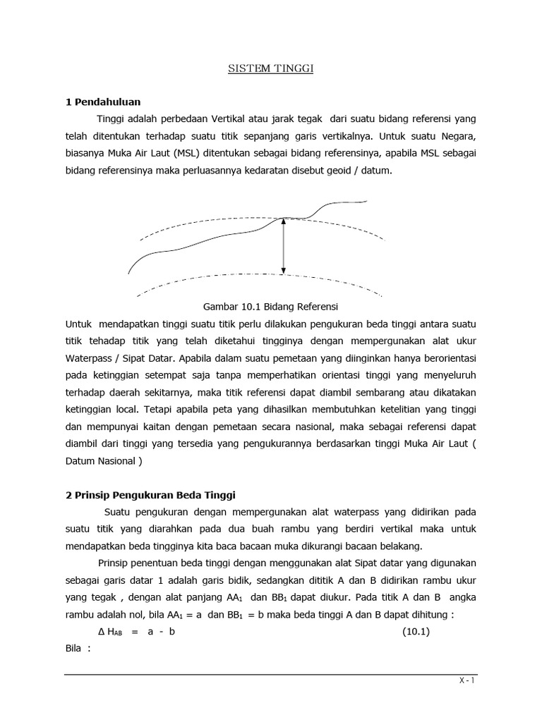 Pengukuran Beda Tinggi dengan Waterpass | PDF