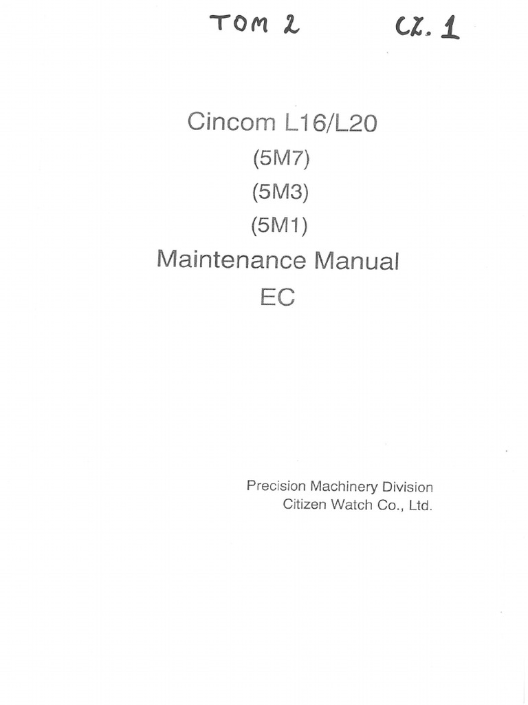 L20 Maintenance Manual Part 1 | PDF