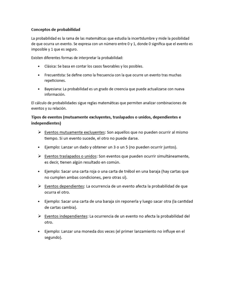 Conceptos de Probabilidad | PDF | Probabilidad | Matemáticas