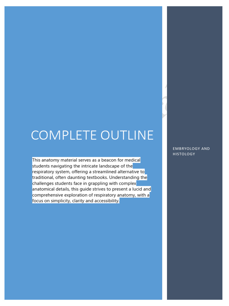 Complete Embryology and Histology of RS | PDF | Respiratory Tract | Lung