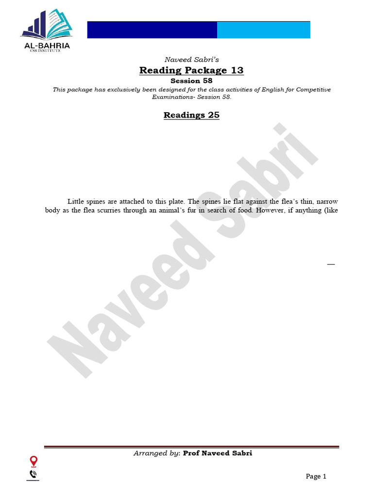 58, Reading Package 13 | PDF | Zoology