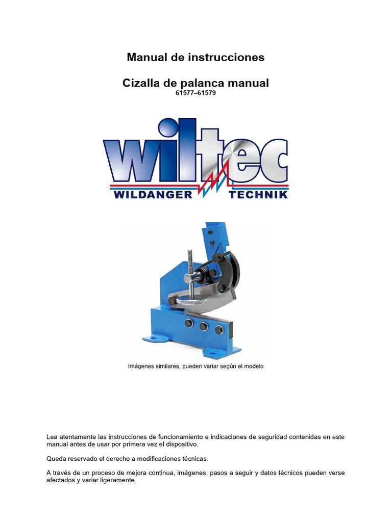 Manual Cizalla Tijera | PDF | Tornillo