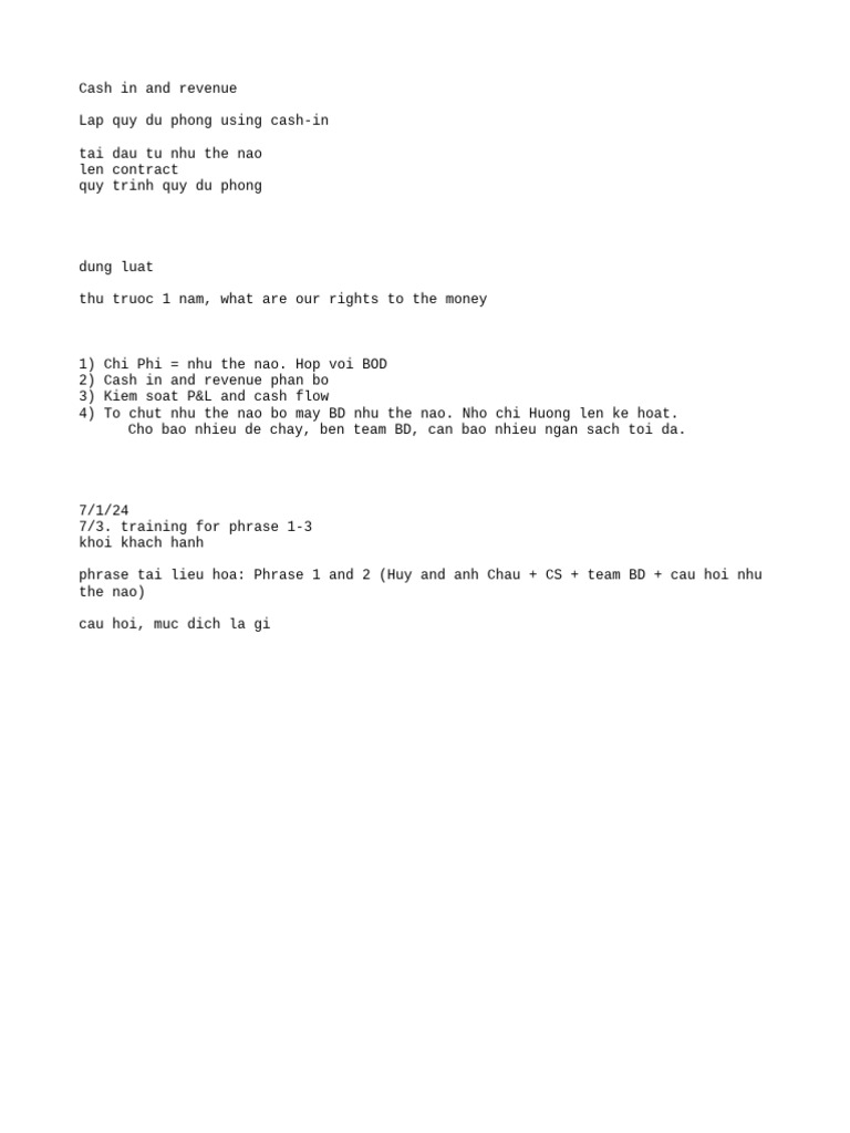 Sale Plan Notes | PDF