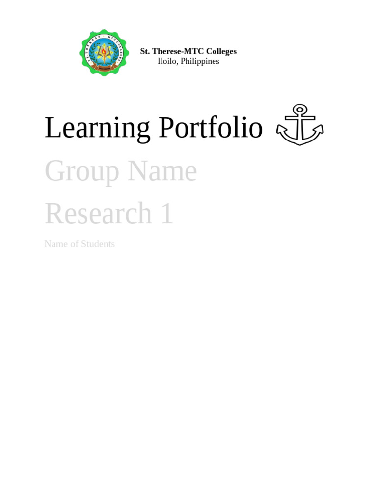 Learning Portfolio Guide and Examples | PDF | Educational Assessment ...