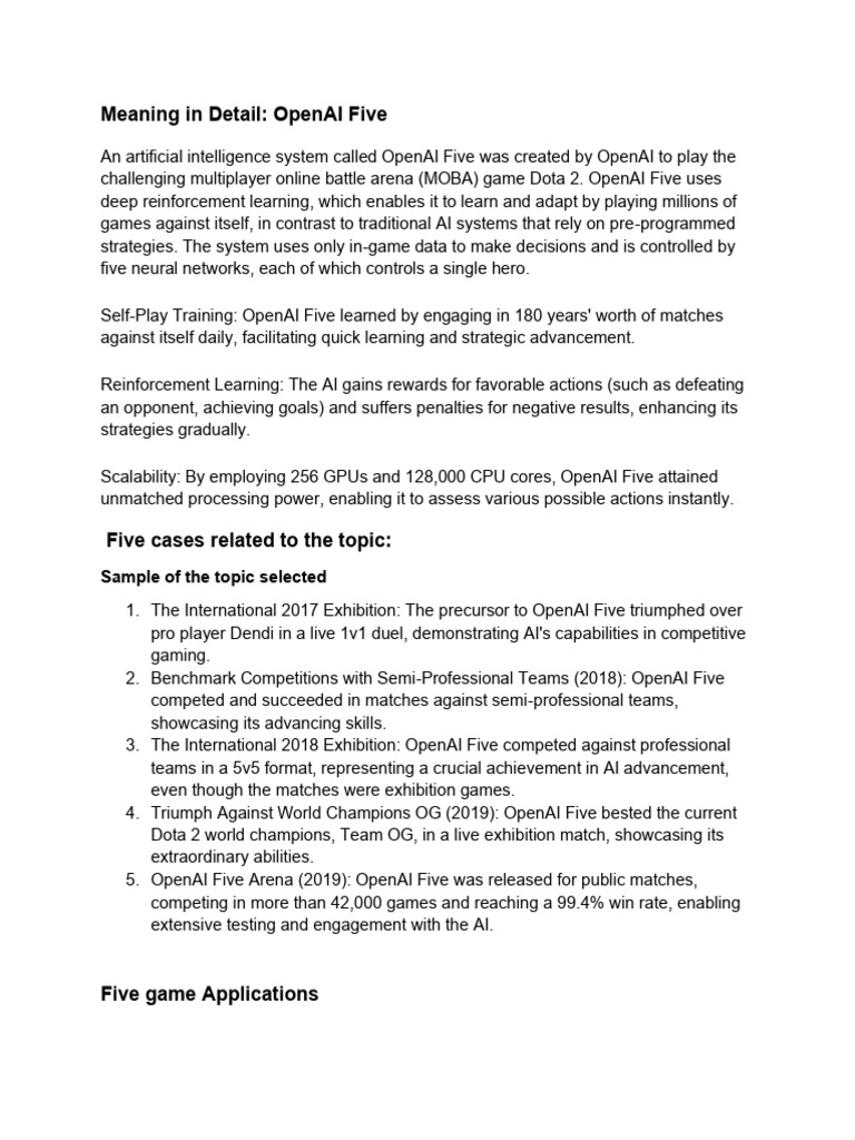 Detailed Meaning OpenAI Five | PDF | Artificial Intelligence ...