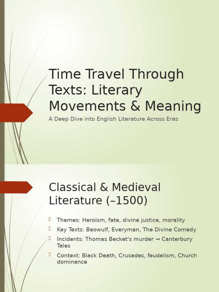 Literary Movements Deep Dive | PDF