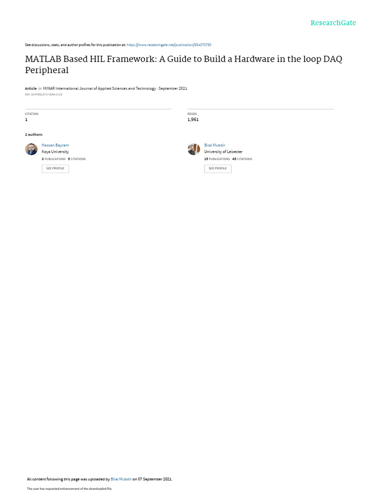 Matlab Based Hil Framework A Guide To Build A Hardware in The Loop Daq Peripheral20210906124551 ...