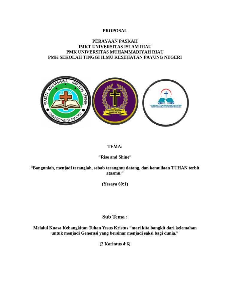 Proposal Paskah Gabungan 2025 | PDF