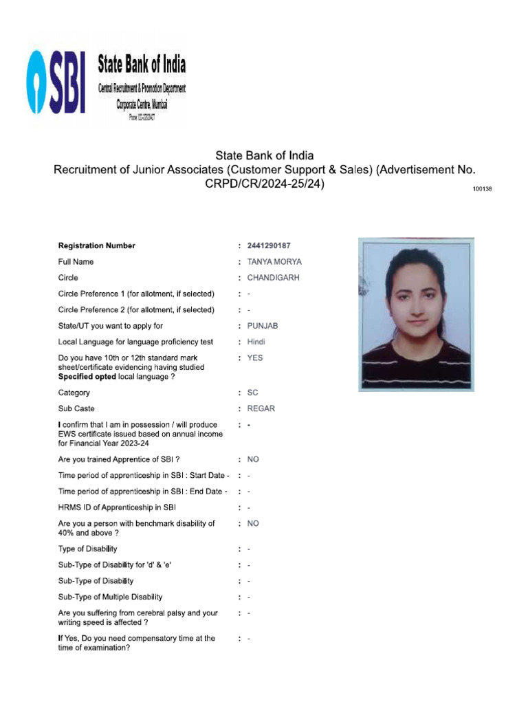 Tanya Sbi | PDF
