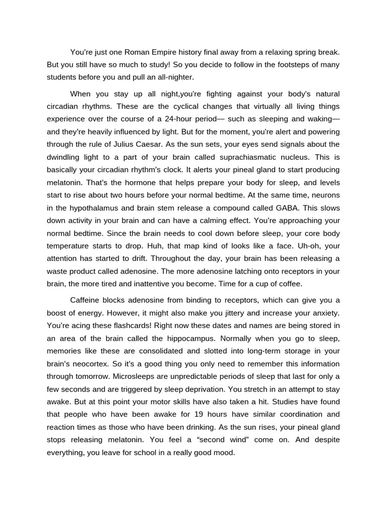 Effects of All-Nighters on Brain Function | PDF | Sleep | Brain
