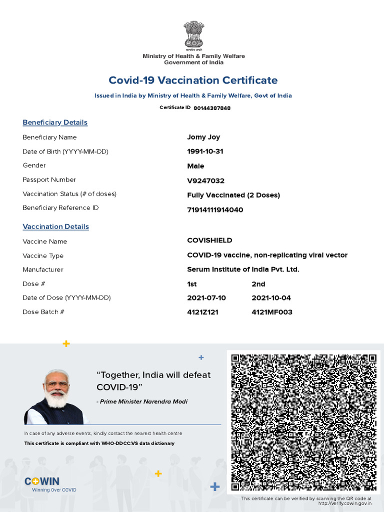 Download COVID-19 Vaccination Certificate | PDF
