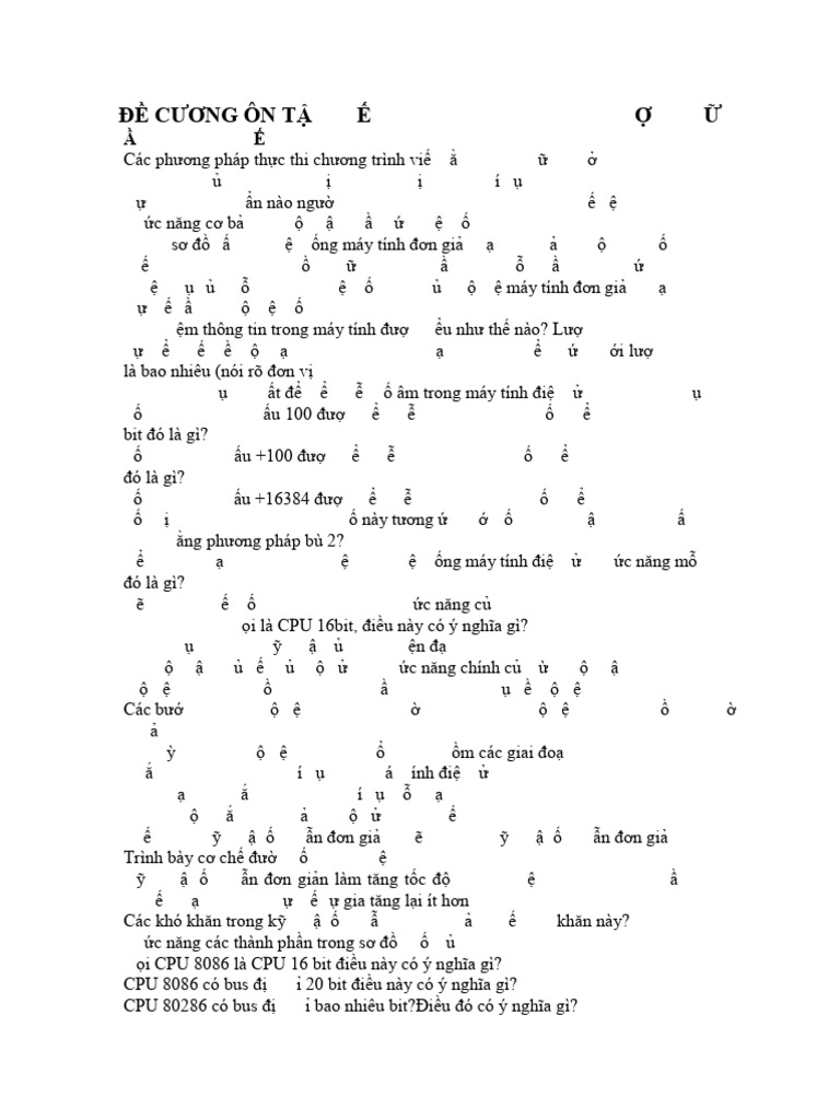 De Cuong Thi KTMT | PDF