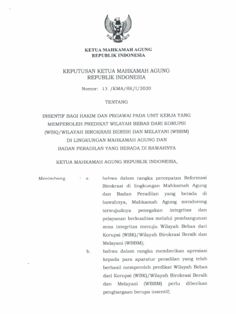 SK Kma Insentif WBK | PDF
