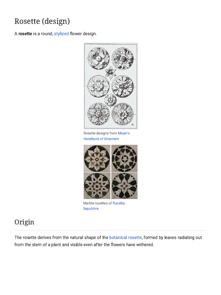 History of Rosette Designs | PDF | Decorative Arts