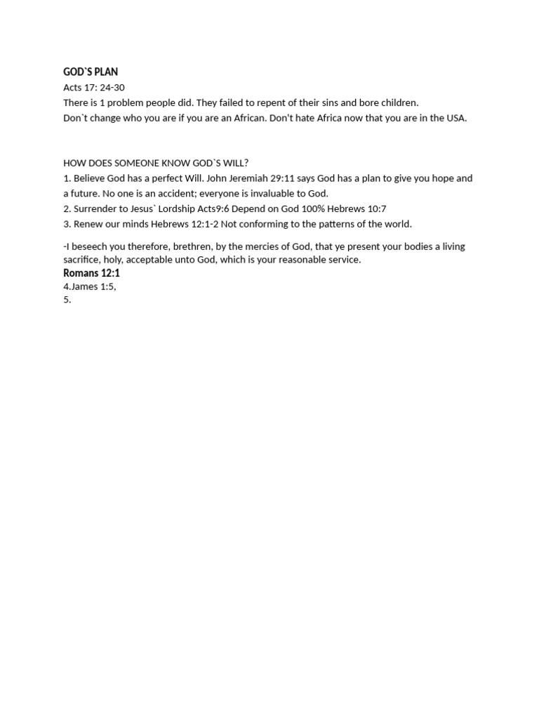 God Plans For Us | PDF
