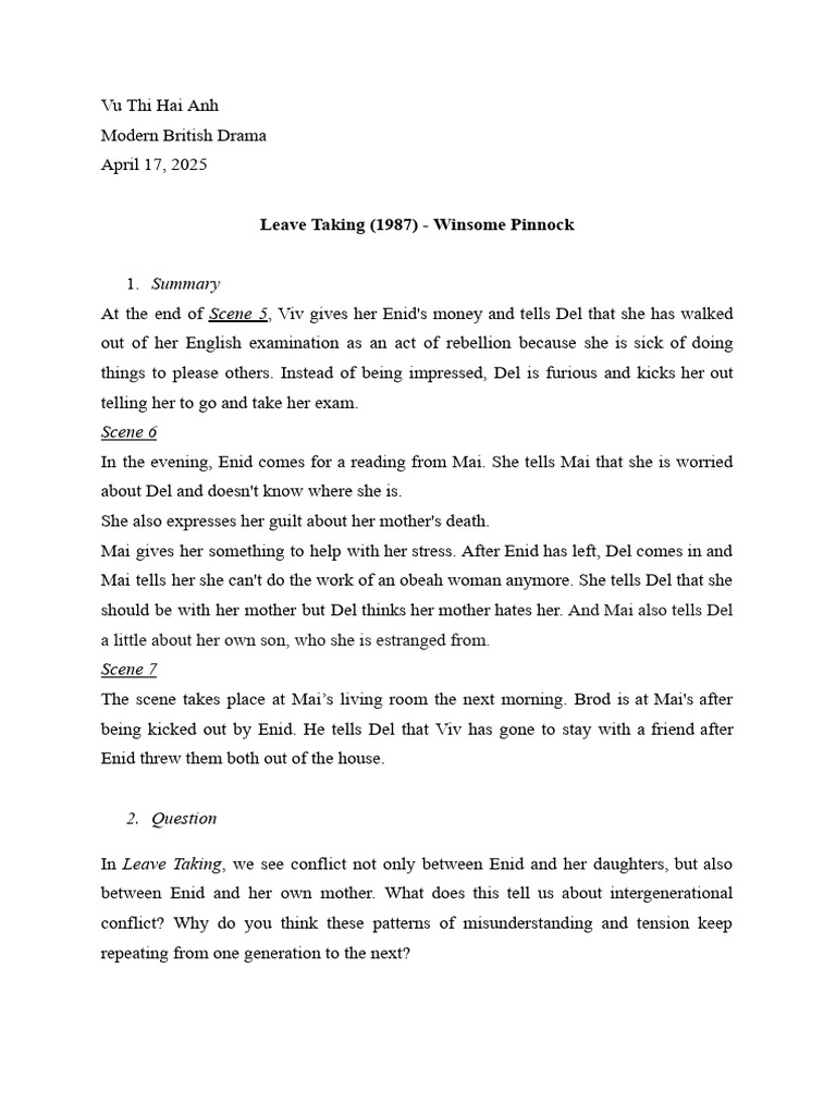 Leave Taking p52-59 | PDF