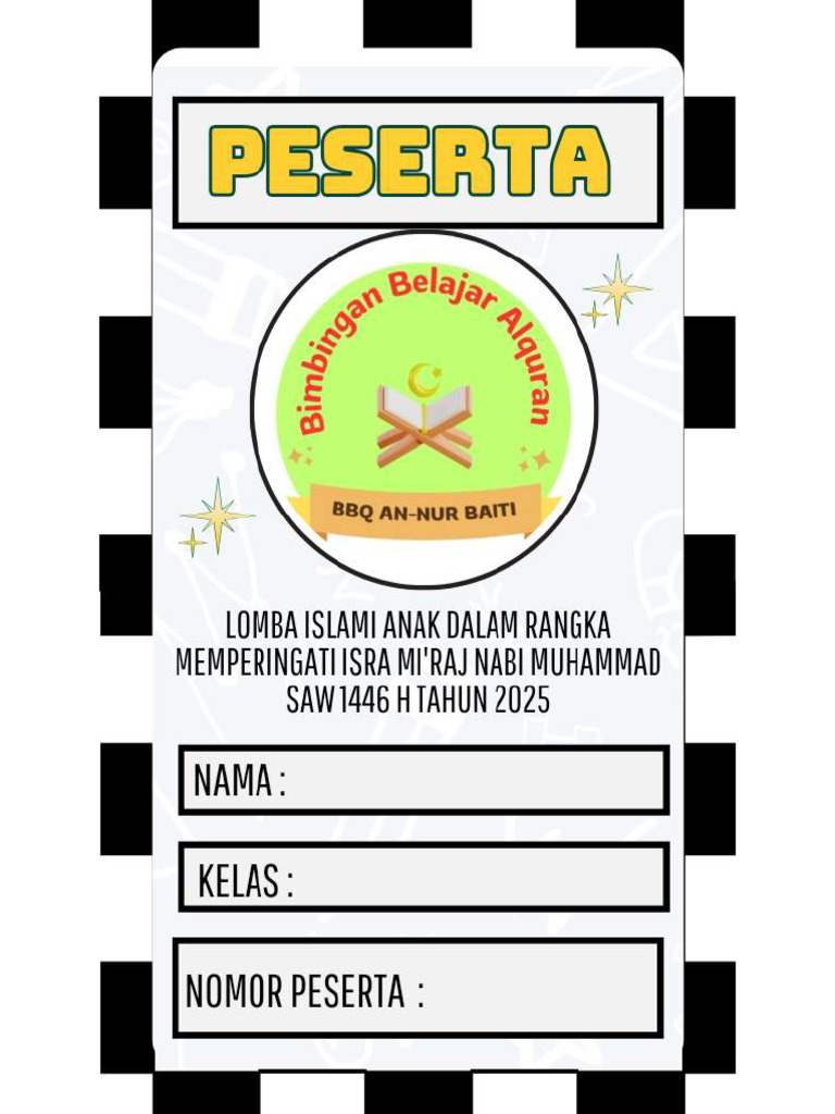 Kartu Peserta Lomba Islami Anak | PDF
