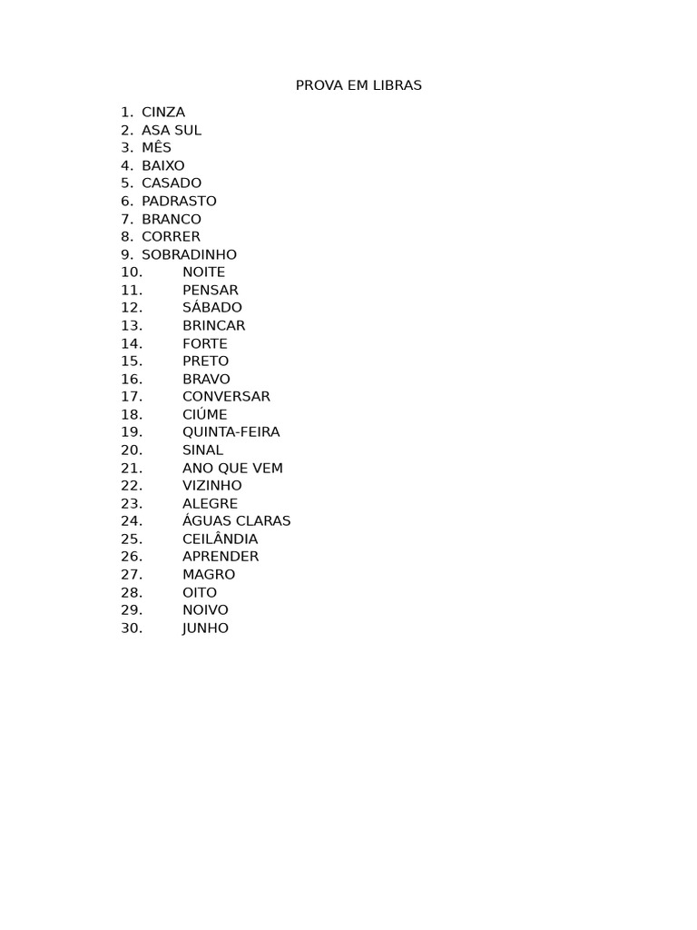 Prova Em Libras | PDF