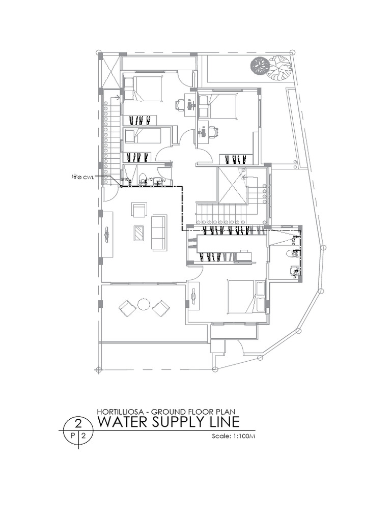 P2-2 Hortillosa - Plumbing Plans - Second Floor Plan - Water - Supply ...