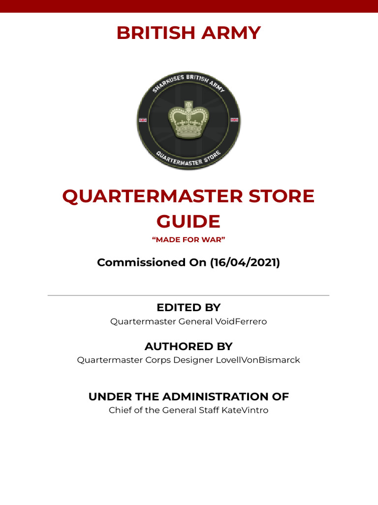 BA - QM Store Guide | PDF | Quartermaster | Military Units And Formations