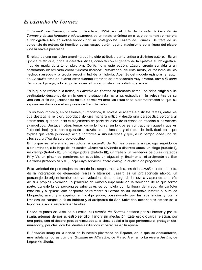 Lazarillo de Tormeeeeees | PDF
