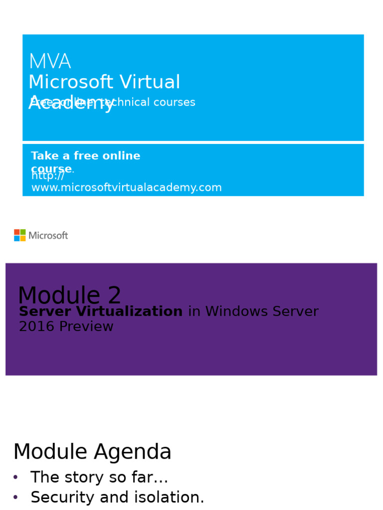 Server Virtualization in Windows Server 2016 | PDF | Hyper V | Virtual Machine