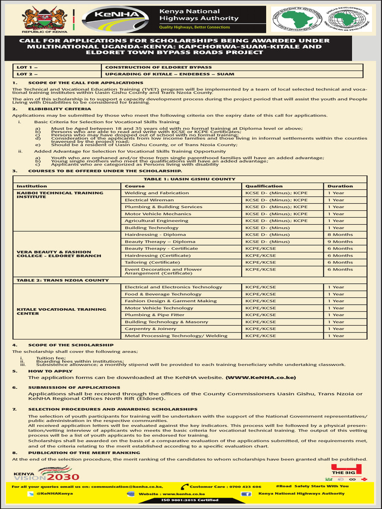 Kenha Call For Applications | PDF