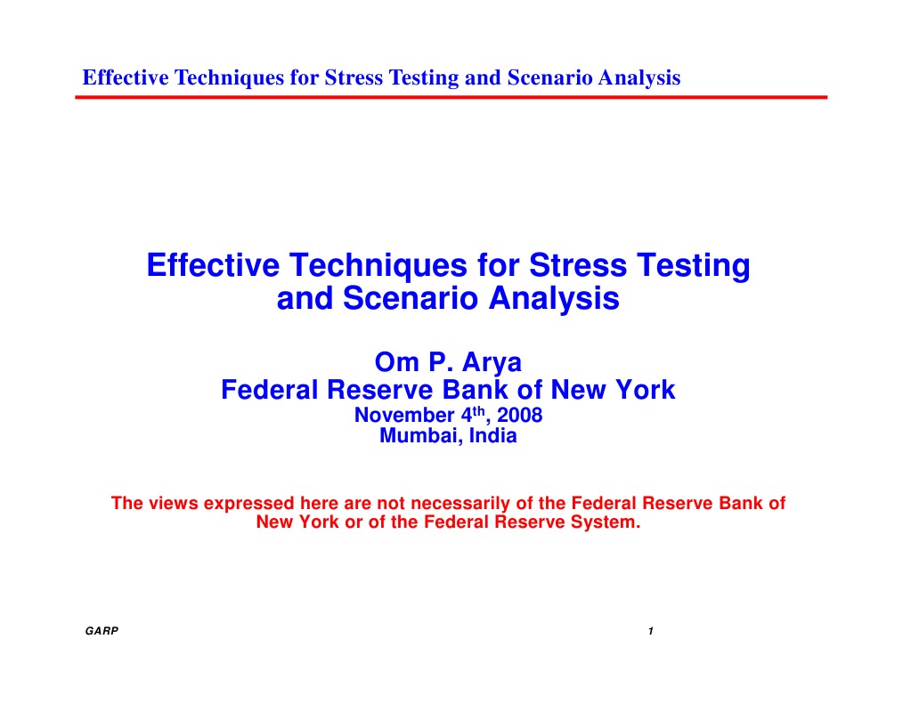 Stress Testing for Risk Managers | PDF | Business