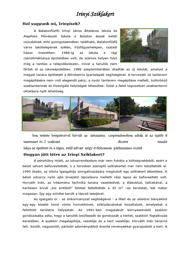 Irinyi Sziklakert Bemutatkozas 2020 | PDF