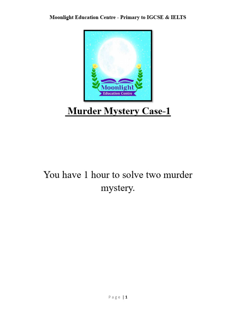 Murder Mystery Case-1: You Have 1 Hour To Solve Two Murder Mystery | PDF