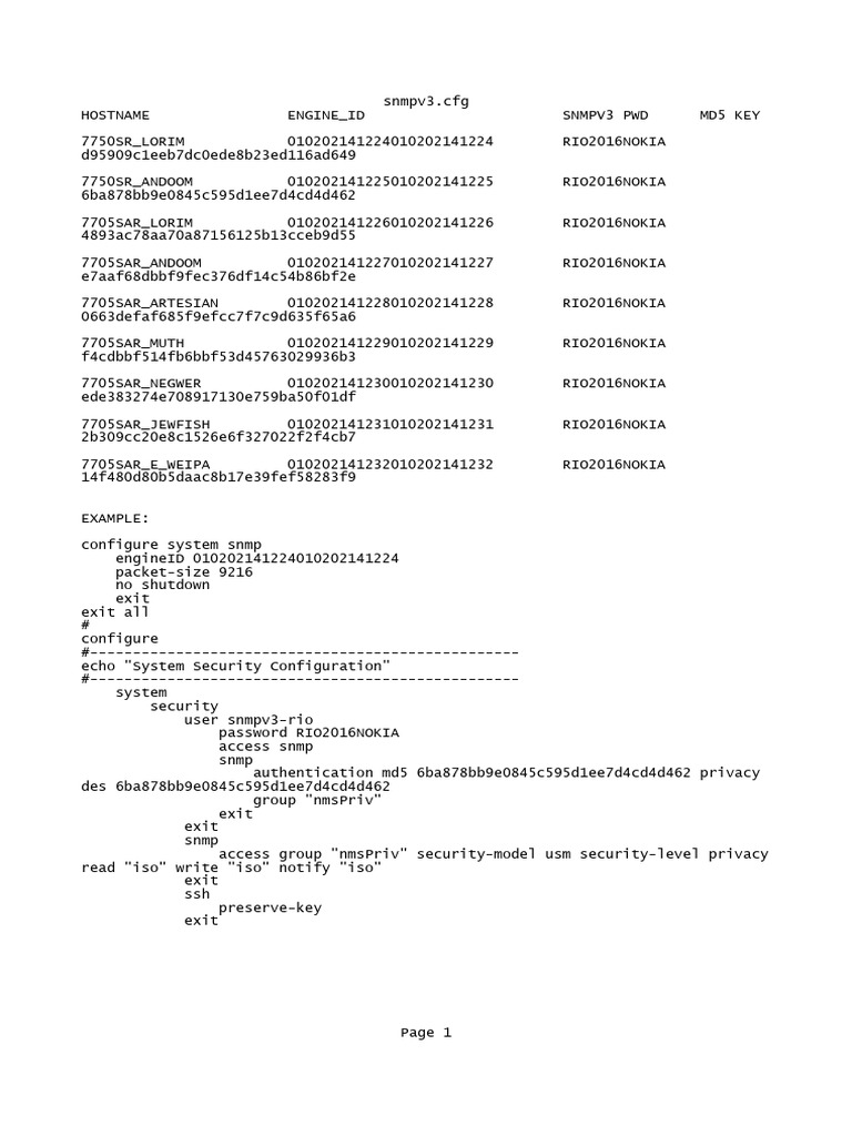 Weipa SNMP CFG v3 | PDF