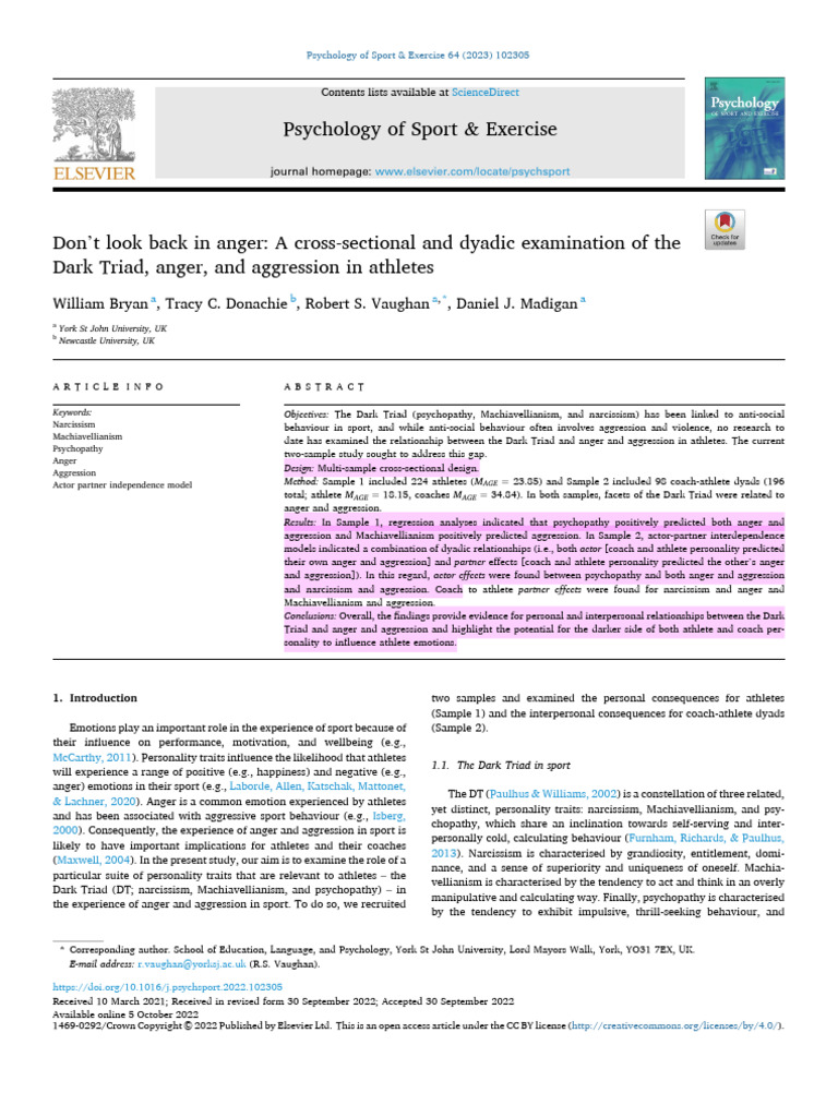 Dont Look Back in Anger A Cross Sectional and Dyadic Examination of The ...