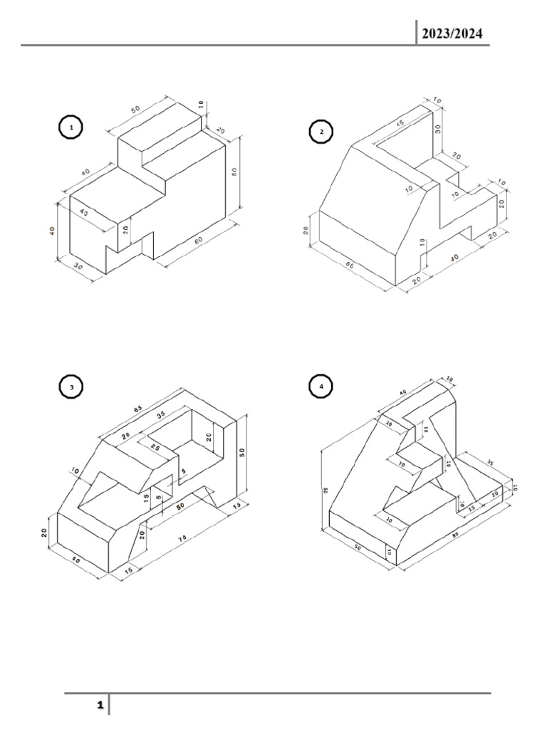Assignments on Chapter 3 (Multi- view Drawing) (2) | PDF
